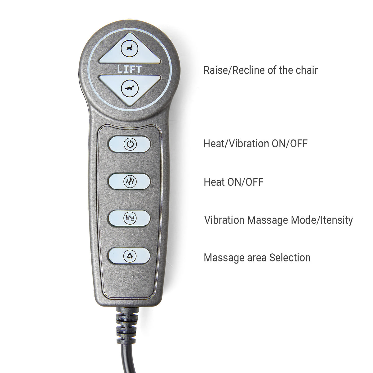 6-button lift & massage remote controller for power recliner 8-pin Sui ...