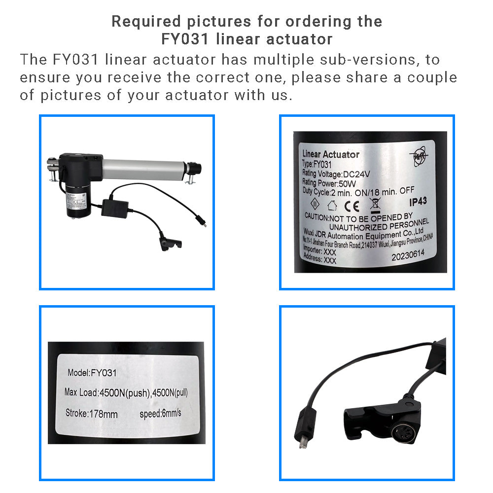 Feiya FY031 Linear Actuator by Wuxi JDR – Life Easy Supply